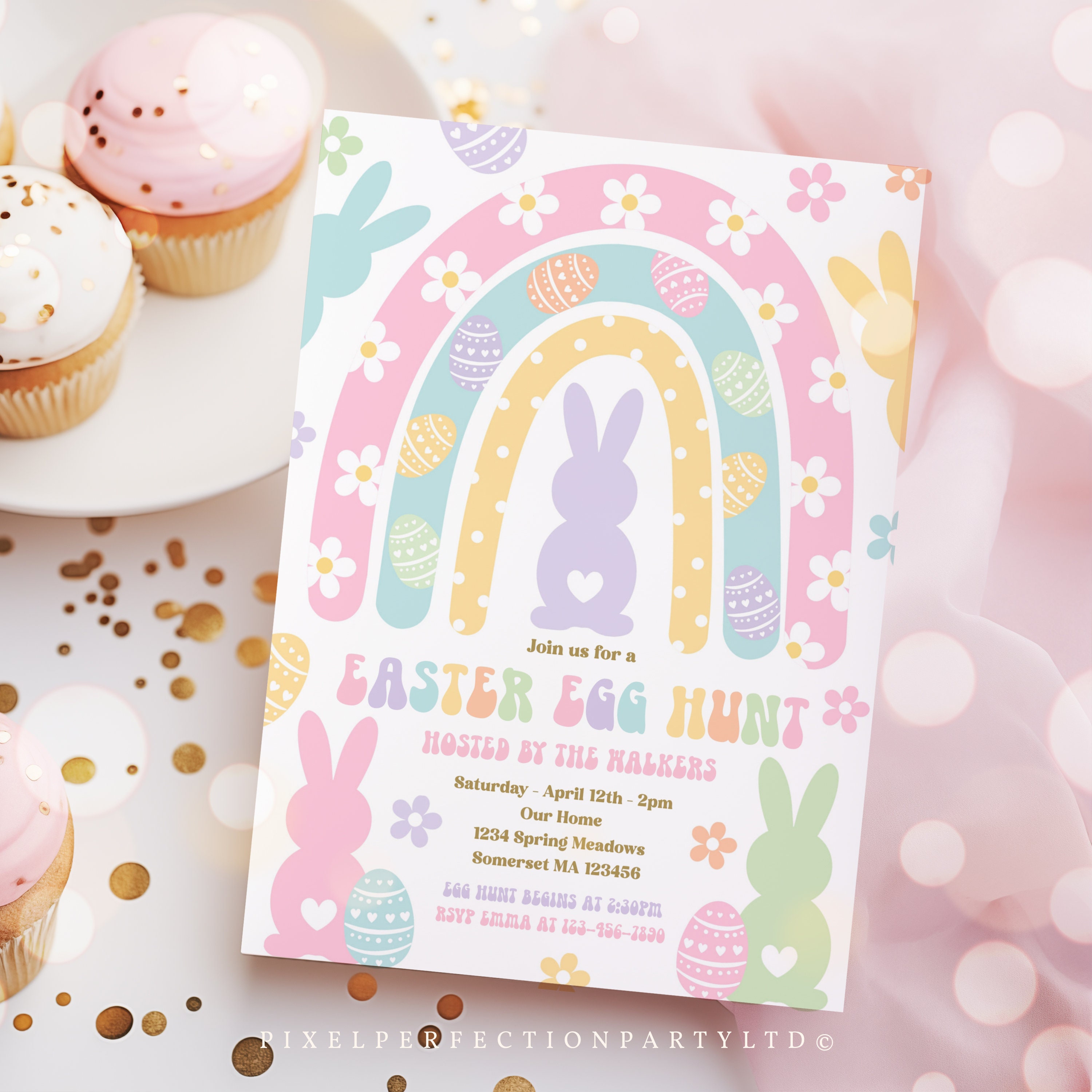 Editable Easter Egg Hunt Invitation Easter Egg Event Party Neighborhood ...