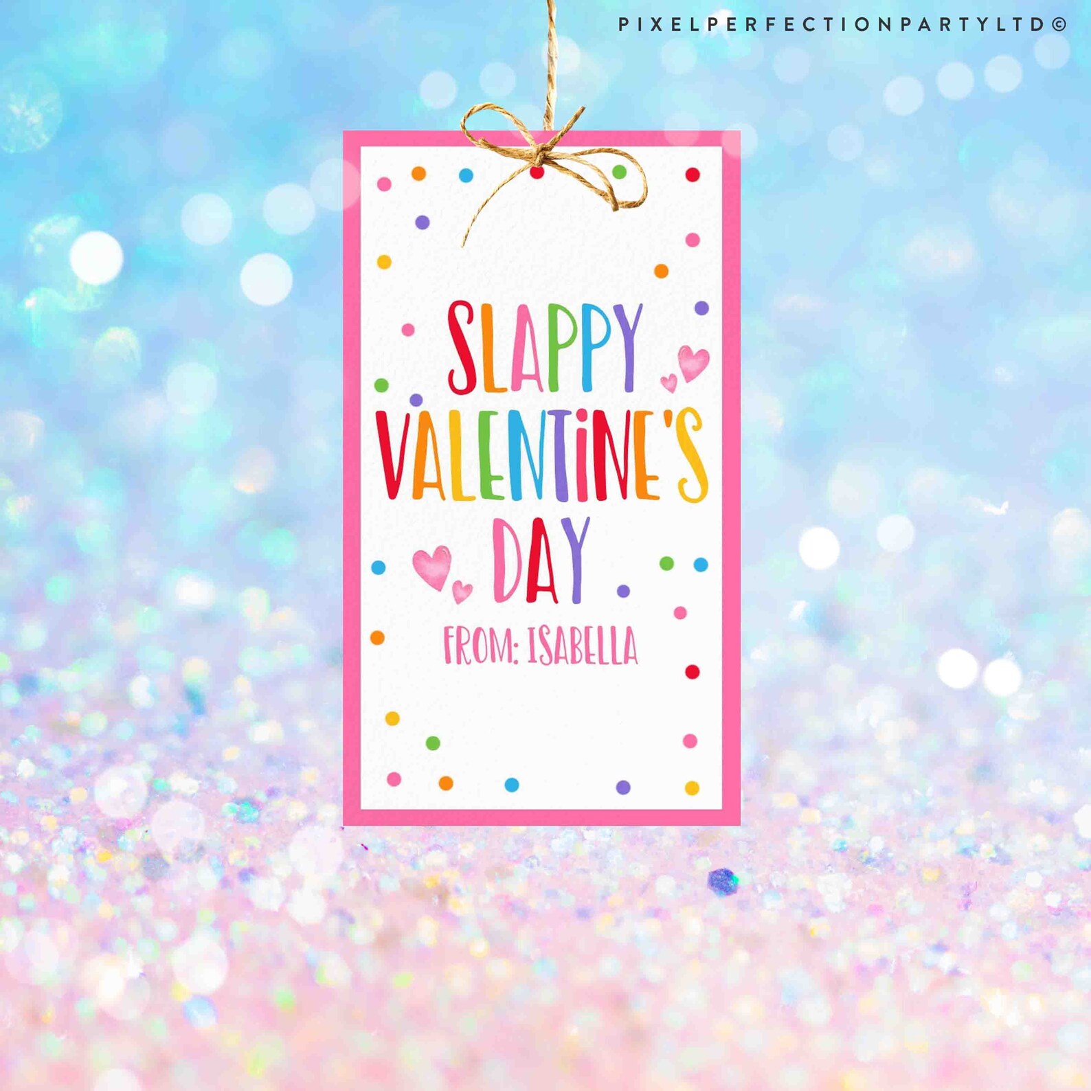 Editable Slap Bracelet Valentine's Day Gift Tag Slappy - Etsy