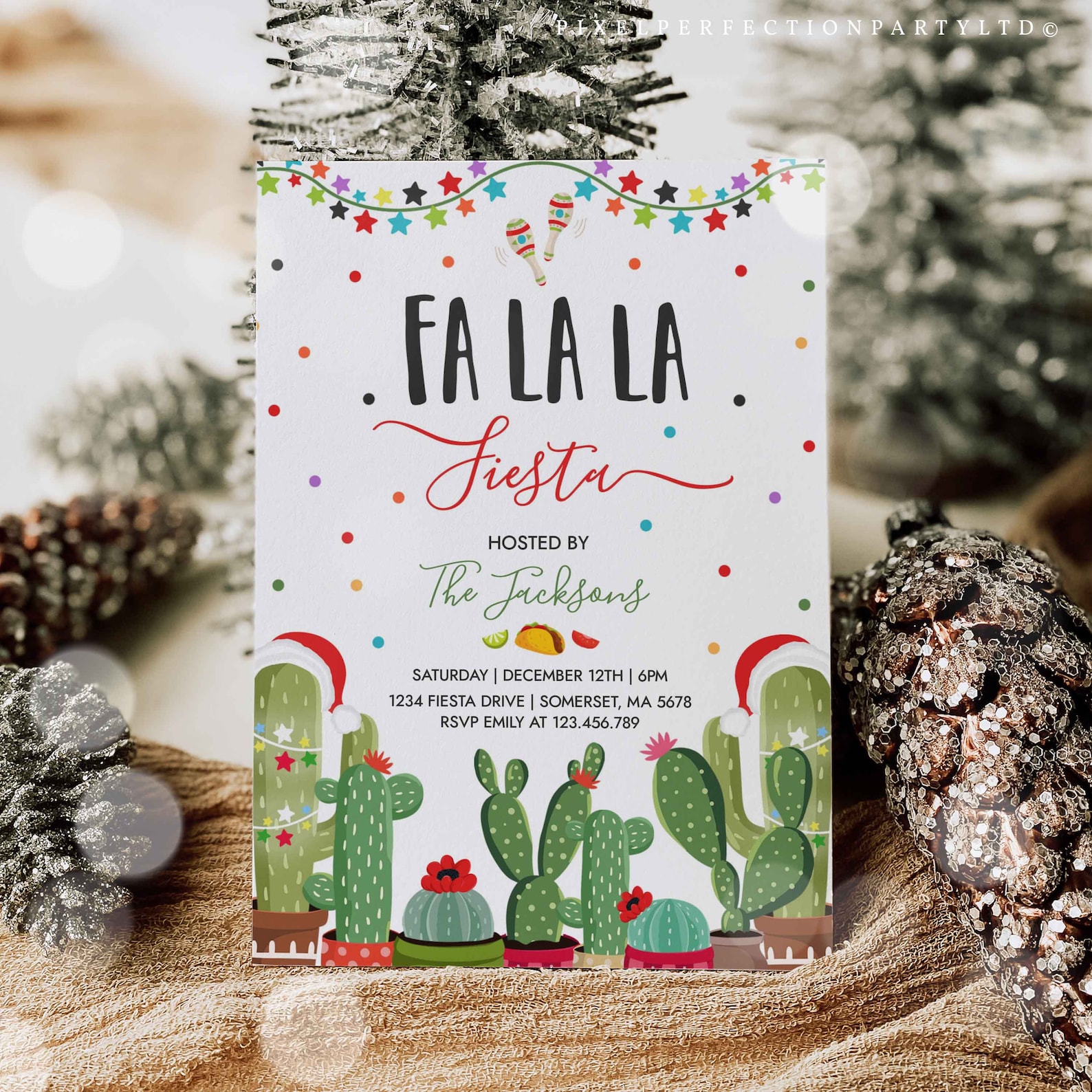 Christmas Fiesta Party Invitation Holiday Fiesta Party - Etsy