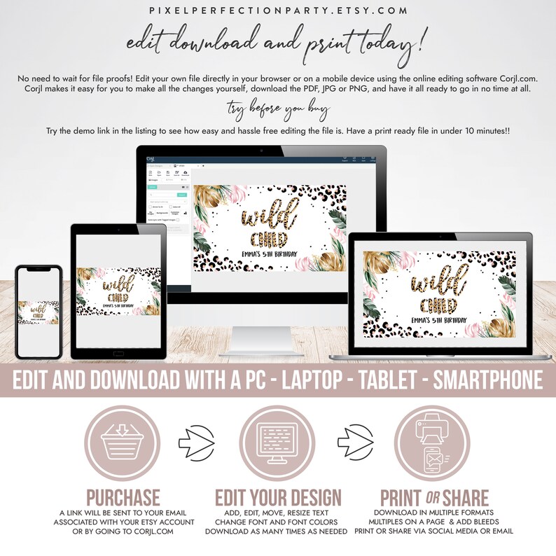 Editable Leopard Print Party Gable Box Labels Jungle Gift Box - Etsy