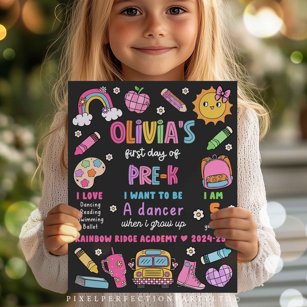 Editable First Day of Pre-k Sign Printable First Day of Pre-k Sign ...