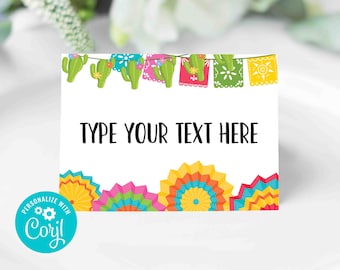 Fiesta Food Labels Fiesta Buffet Food Tent Card Editable - Etsy