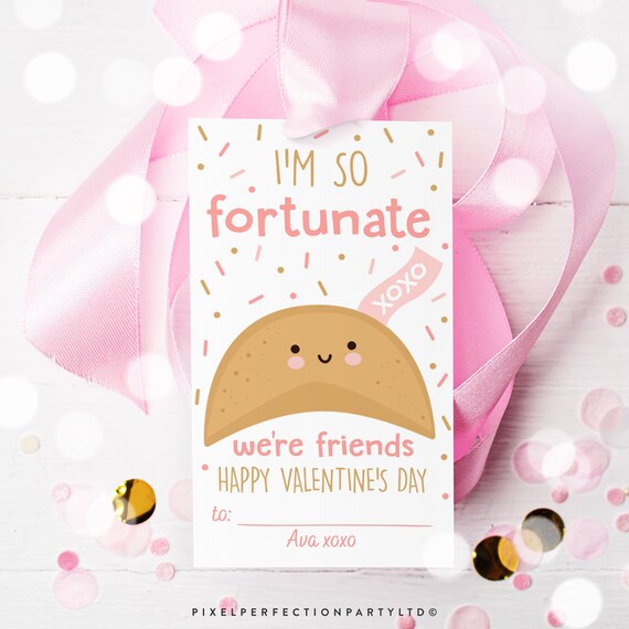 Editable Valentine Fortune Cookie Gift Tag Valentine's Day I'm So ...