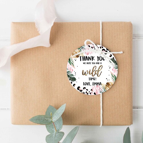 Editable Leopard Print Birthday Party Favor Labels Jungle Wild - Etsy