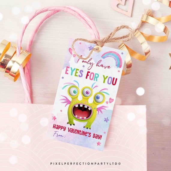 Editable Monster Valentine's Day Gift Tag Valentine Monster I Only Have ...
