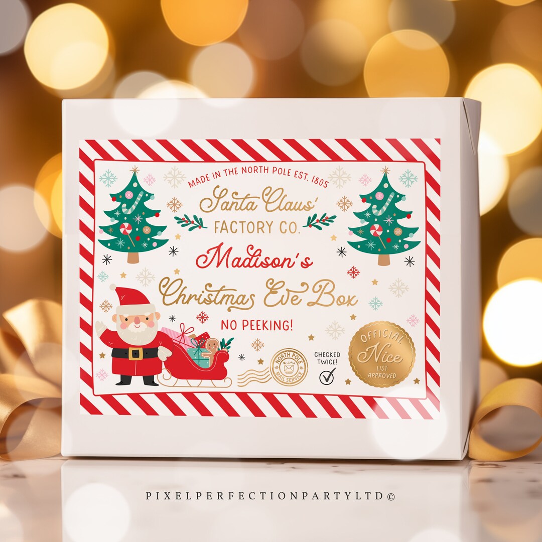 EDITABLE Christmas Eve Box Label Christmas Eve Box Sign Special ...