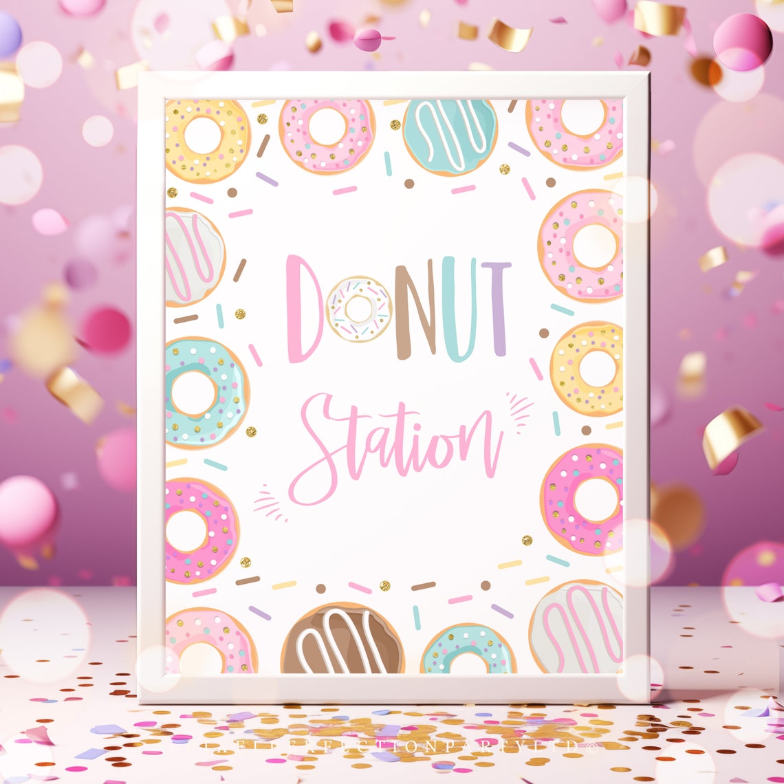 Donut Bar Table Sign Donut Station Sign Donut Party Sign Donut Station ...