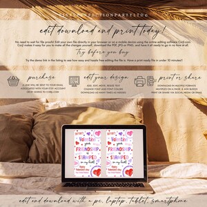Editable Valentines Stamp Gift Tags Ink Stamper Valentine Friendship ...