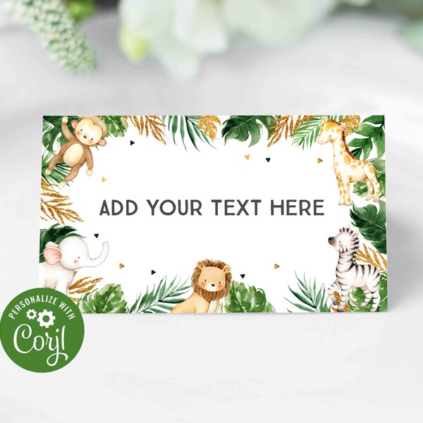 Safari Food Labels - Etsy