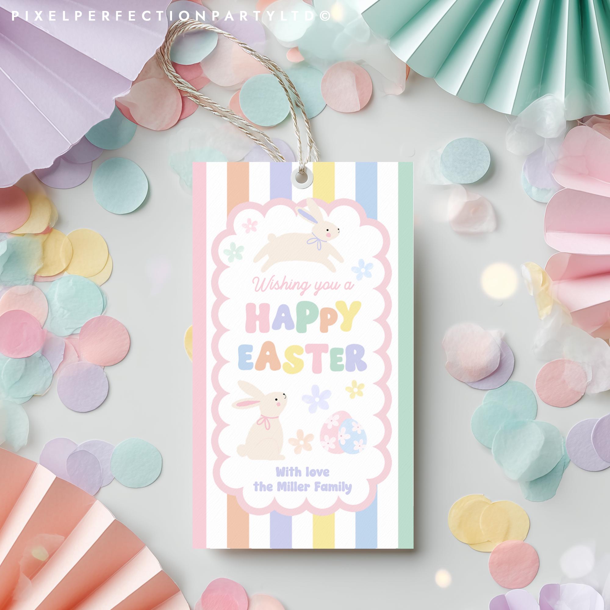 Editable Happy Easter Gift Tag Hoppy Easter Gift Tag Easter Friend Tag ...