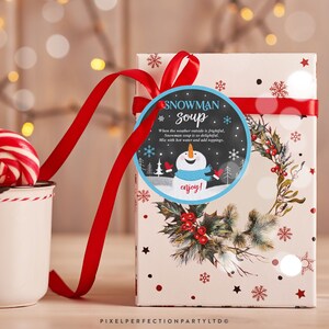 Snowman Soup Gift Tag Snowman Soup Christmas Party Favor Sticker Hot ...