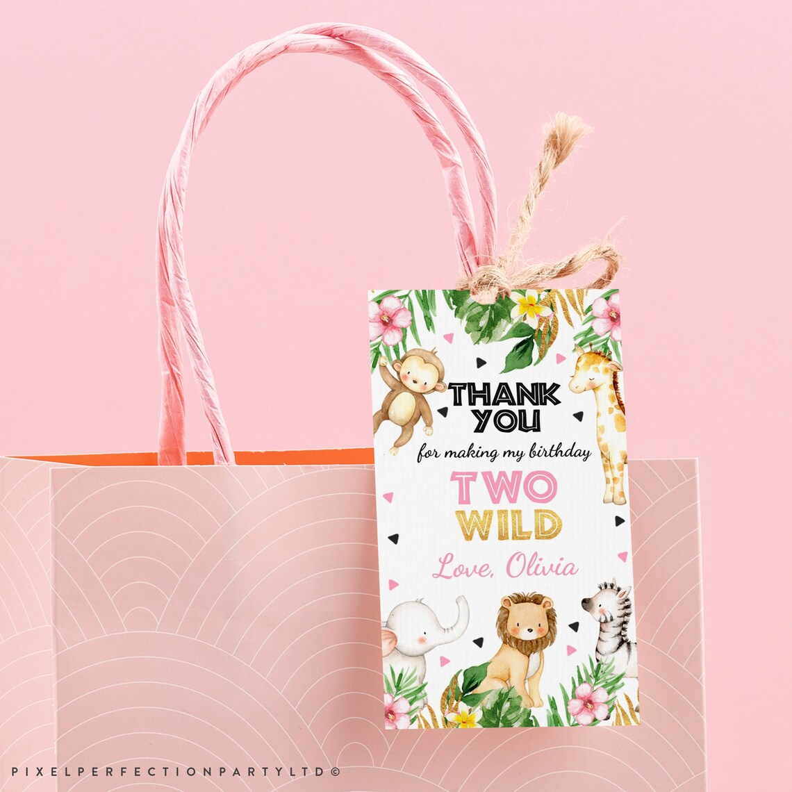 Editable Safari Two Wild Birthday Party Favor Tag Safari - Etsy