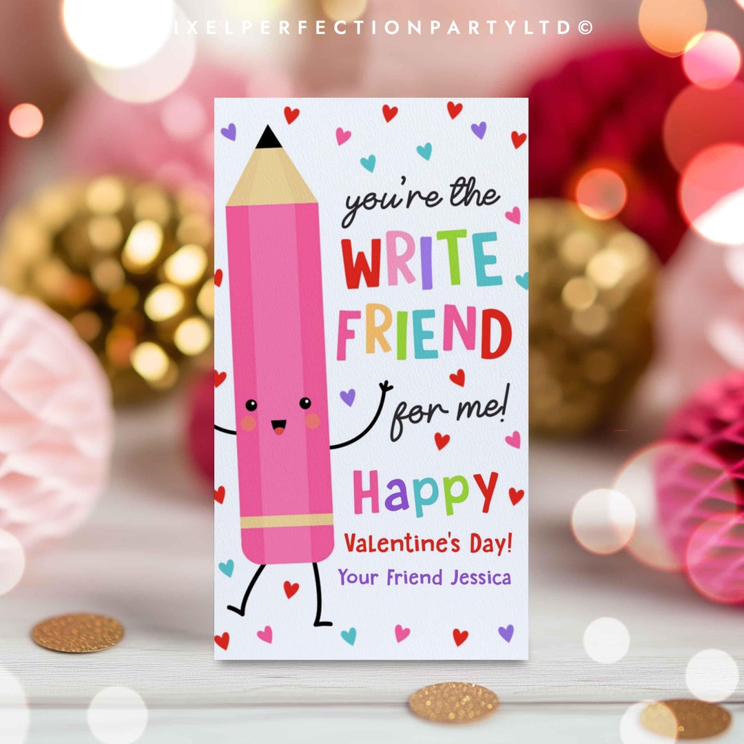 Editable Valentines Pencil Gift Tags Valentines Pencil You're the Write ...