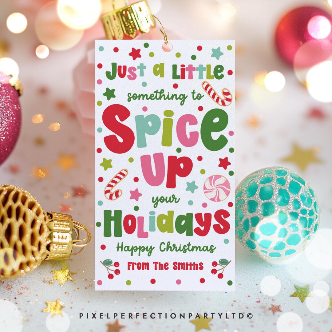 Editable Spice up Your Holidays Christmas Gift Tag Spicy Treat Holiday ...