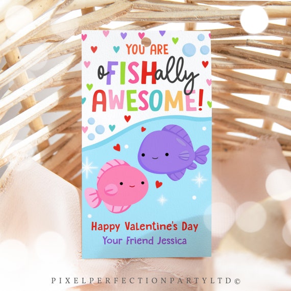 Editable Valentines Goldfish Gift Tags You Are O'fish'ally Awesome ...