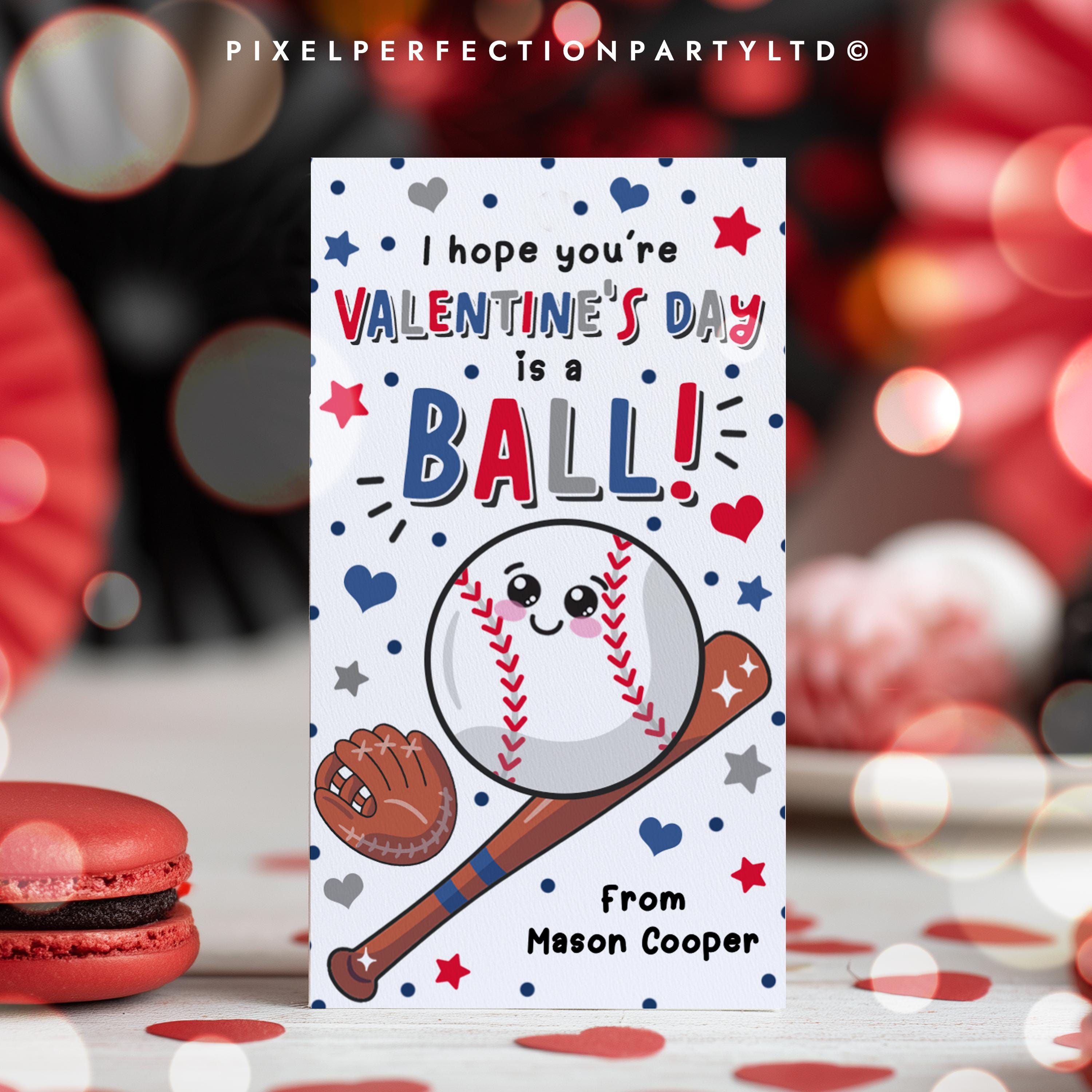 Editable Baseball Valentine's Day Gift Tag Hope You Have A Ball ...