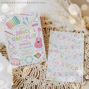 Editable Music Birthday Party Invitation Kids Musical Instruments ...