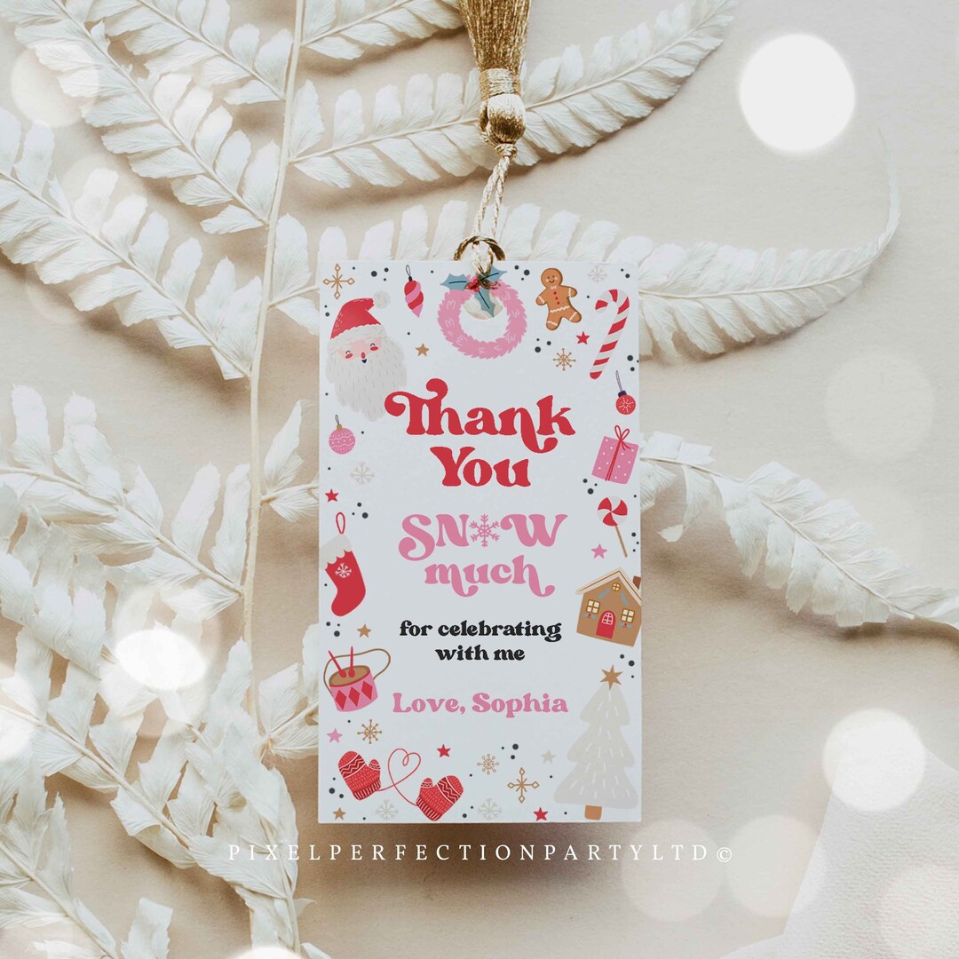 Editable Christmas Birthday Party Luggage Favor Tags Oh What Fun ...