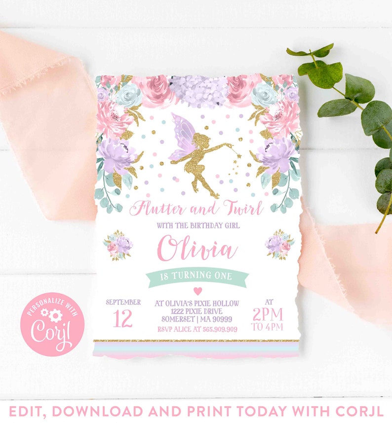 fairy-invitation-fairy-birthday-invitation-whimsical-enchanted-etsy