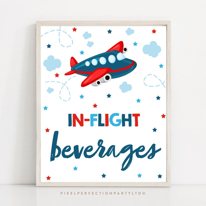 In-flight Beverages Airplane Birthday Party Sign Aircraft - Etsy