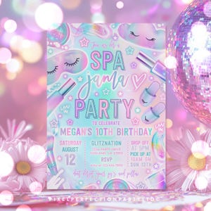 Editable Spa-jama Spa and Sleepover Birthday Party Spa Makeup Sleepover ...