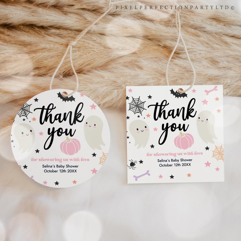 Editable Little Boo Baby Shower Favor Tag Halloween Girl Ghost - Etsy
