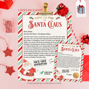EDITABLE Official Letter From Santa Claus Letter From the Desk - Etsy