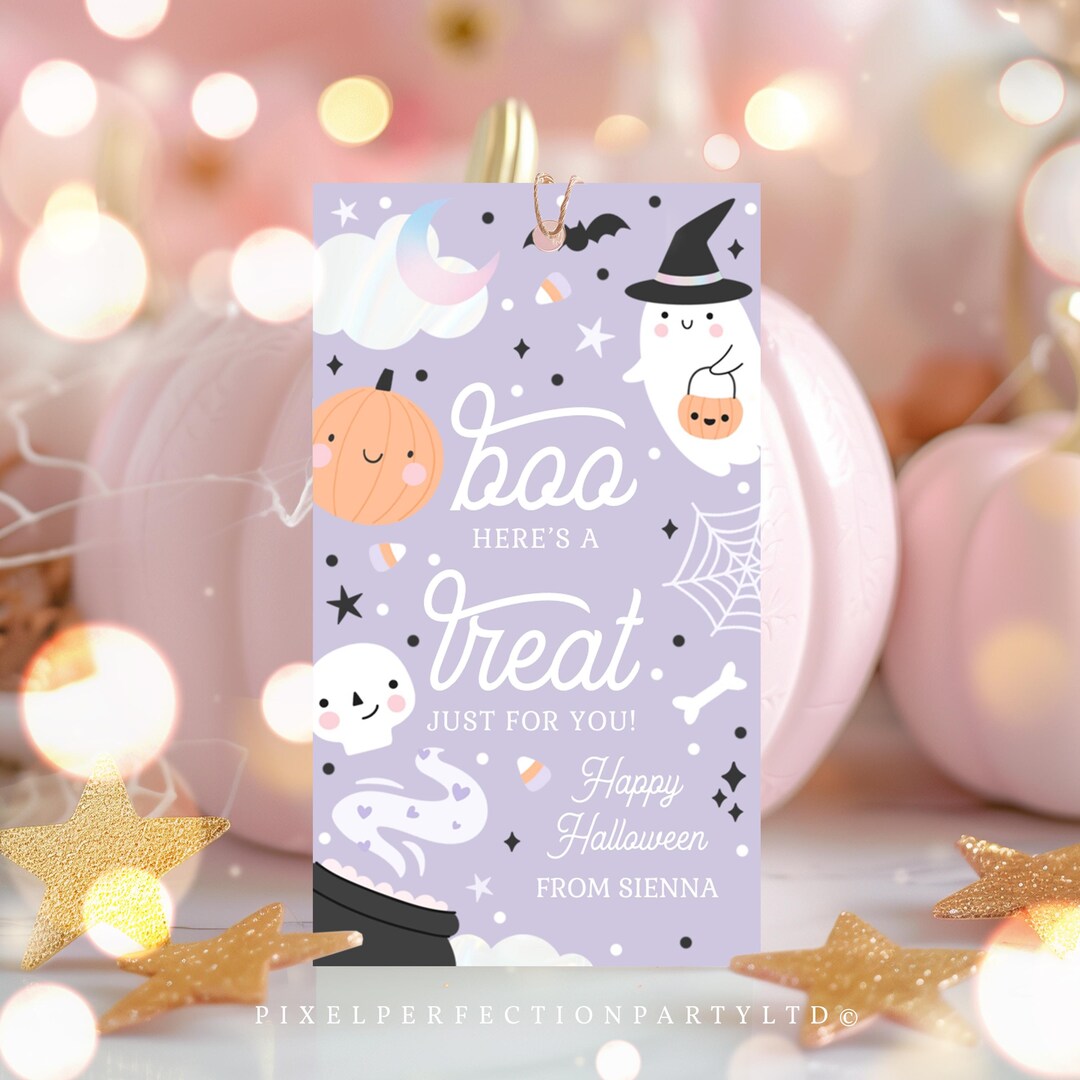 Editable Halloween Treat Gift Tag Boo Here's A Treat for You Tag Trick ...