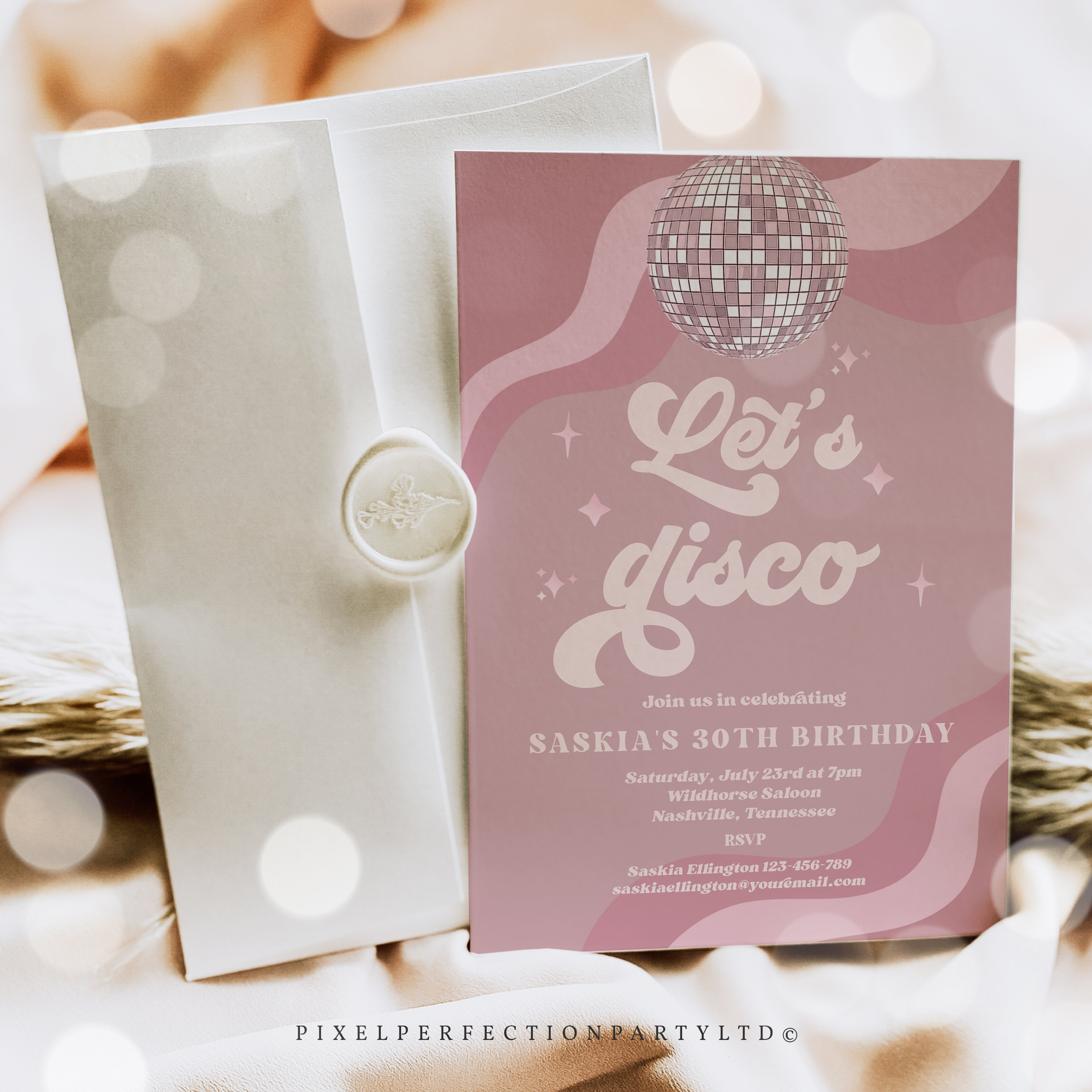 Editable Let's Disco Retro Birthday Party Invitation - Etsy