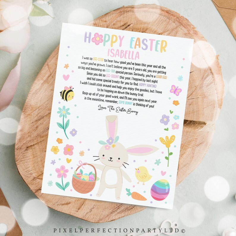 Editable Letter From the Easter Bunny Easter Basket - Etsy