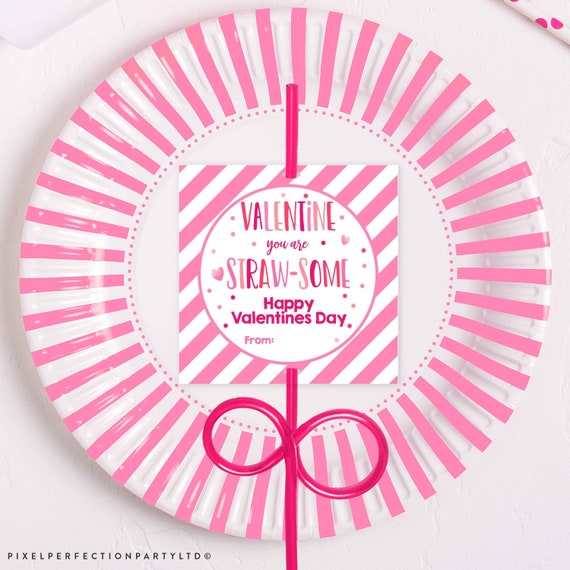 Editable You Are Straw-Some Valentineʼs Day Gift Tag Silly Straw Gift ...