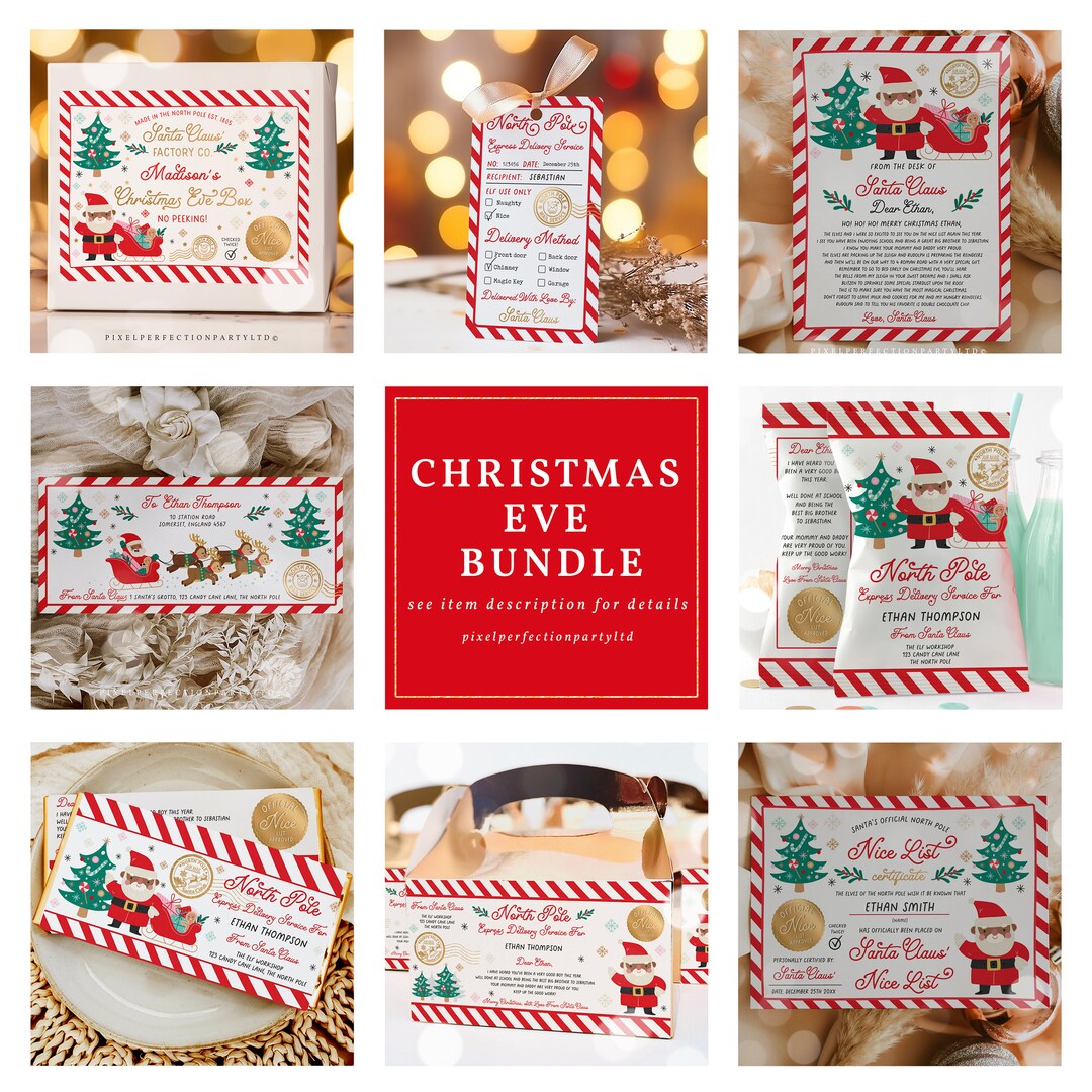 EDITABLE Christmas Eve Box Kit Letter From Santa Nice Certificate ...