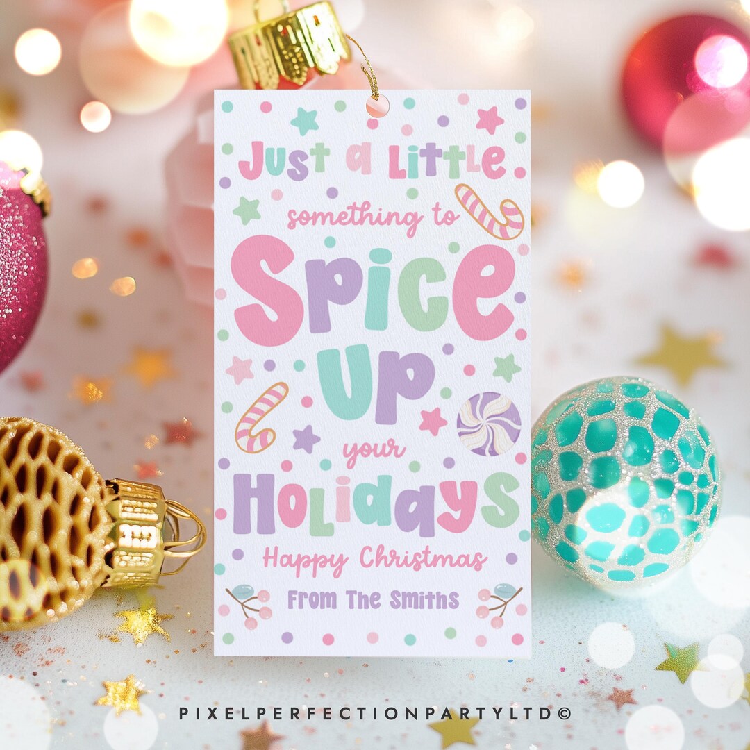 Editable Spice up Your Holidays Christmas Gift Tag Spicy Treat Holiday ...