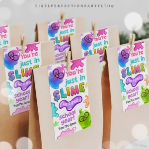 Editable Back to School Gift Tag Just in Slime for A Great - Etsy