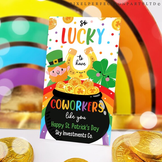 Editable St. Patrick's Day Employees Appreciation Gift Tag So Lucky To ...