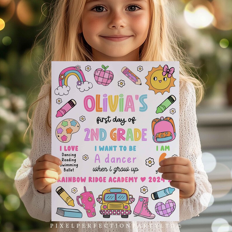Editable First Day of 2nd Grade Sign Printable First Day of 2nd Grade ...