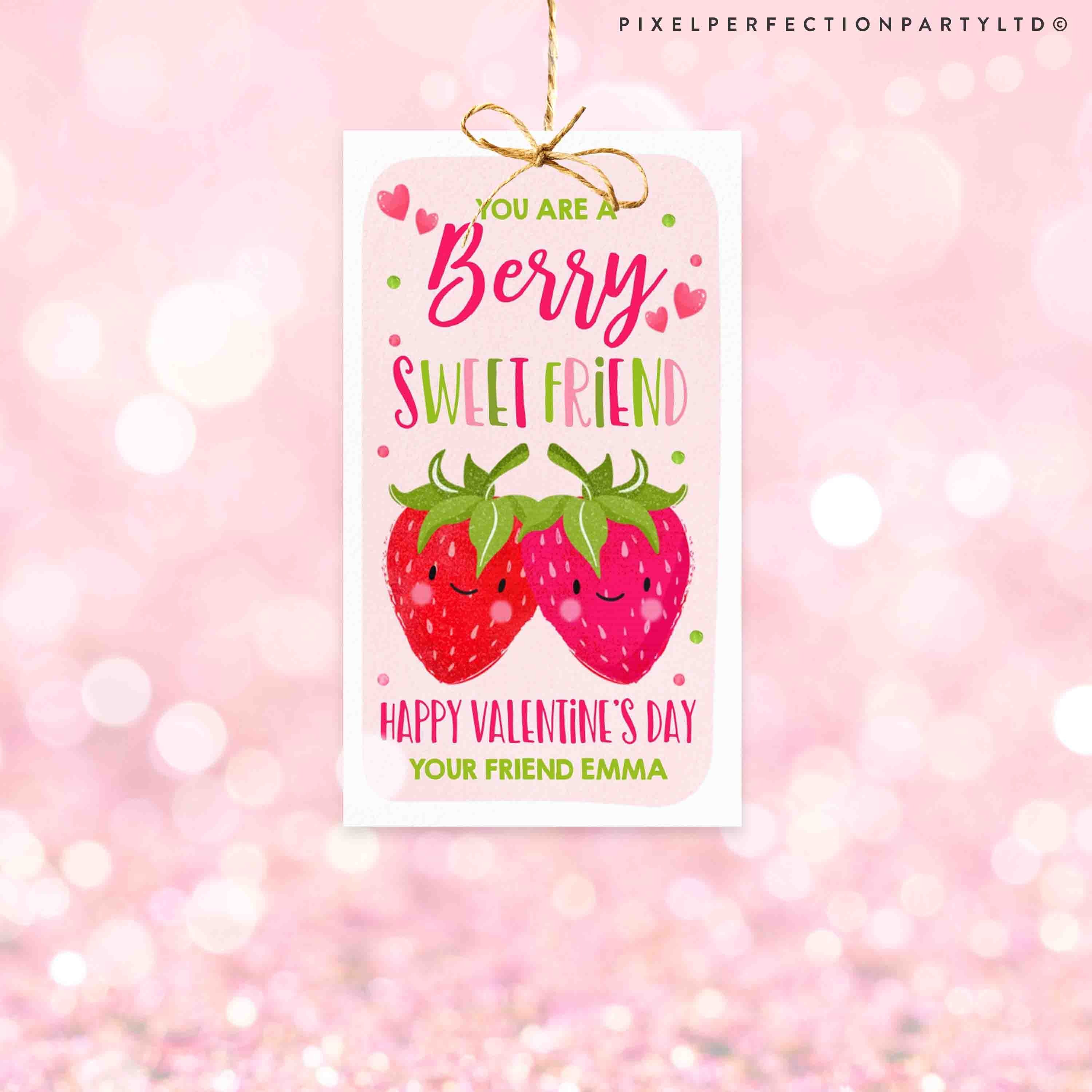 Editable Strawberry Valentines Gift Tag Valentine You Are A - Etsy UK