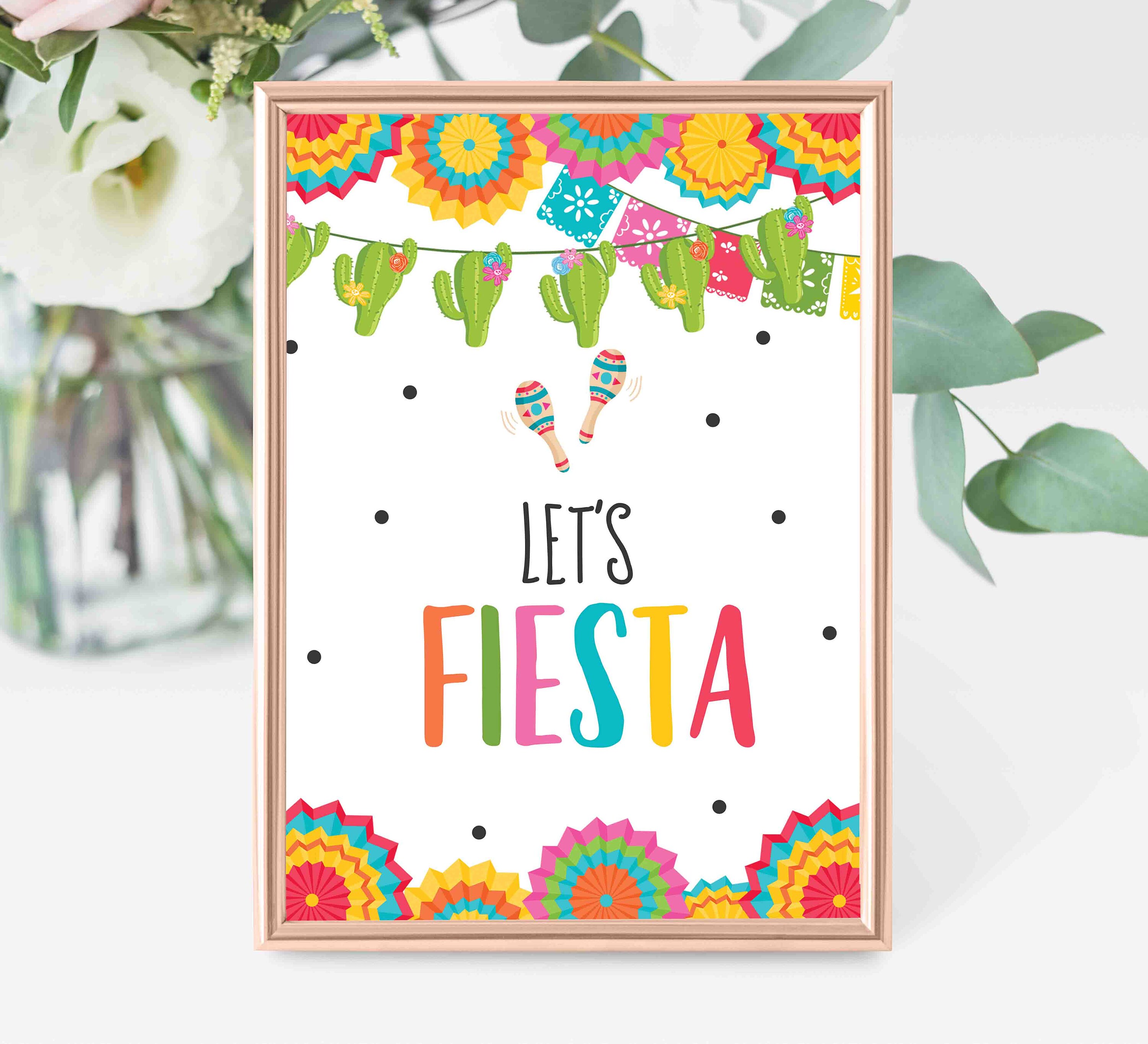 Fiesta Welcome Sign Let's Fiesta Party Sign Fiesta Party | Etsy