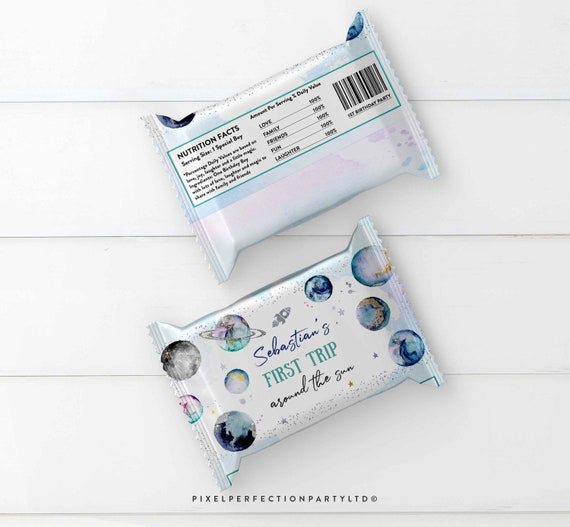 EDITABLE Outer Space Rice Krispie Treat Labels Outer Space Candy Favor ...