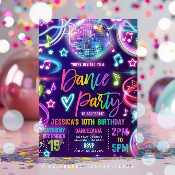 Dancing Party Invitation Card
