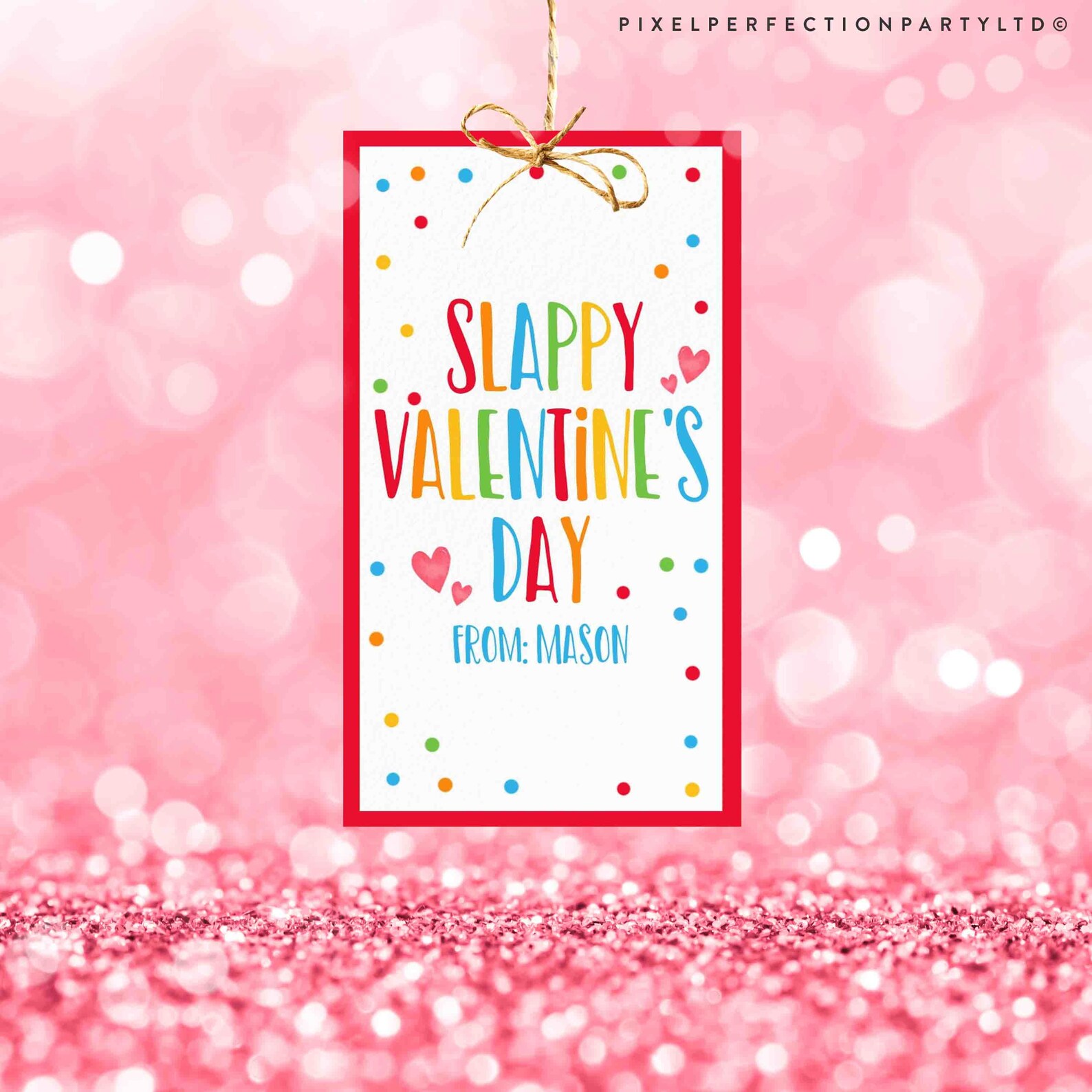 Editable Slap Bracelet Valentine's Day Gift Tag Slappy - Etsy