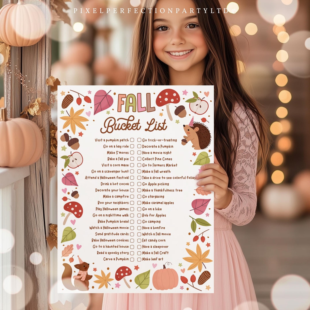 Editable Fall Bucket List Autumn Bucket List Fall To-do List Fall ...