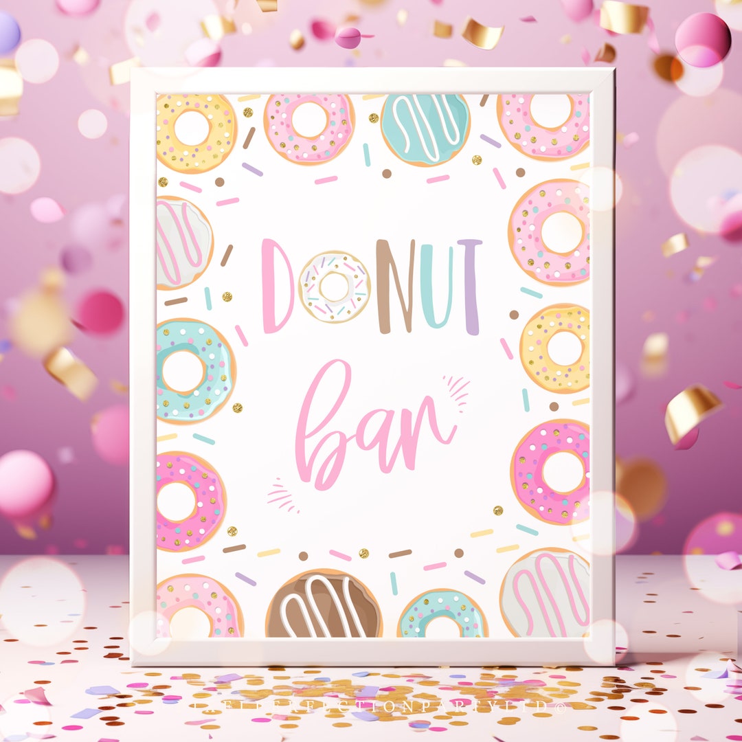 Donut Bar Table Sign Donut Party Sign Food and Beverage Station Donut ...