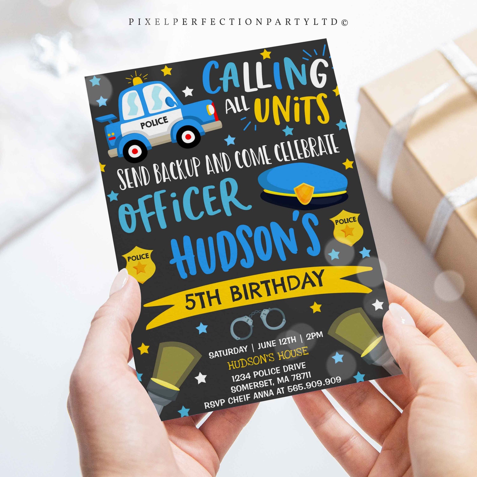 Editable Police Invitation Police Birthday Invitation Police - Etsy