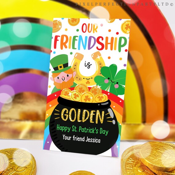 Editable St. Patrick's Day Gift Tag Our Friendship Is Golden St ...