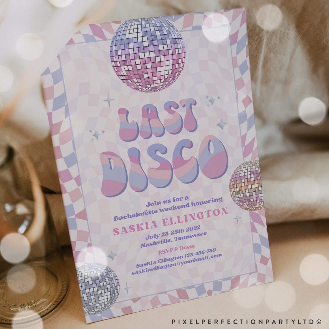 Editable Last Disco Retro Bachelorette Weekend Invitation and Itinerary ...