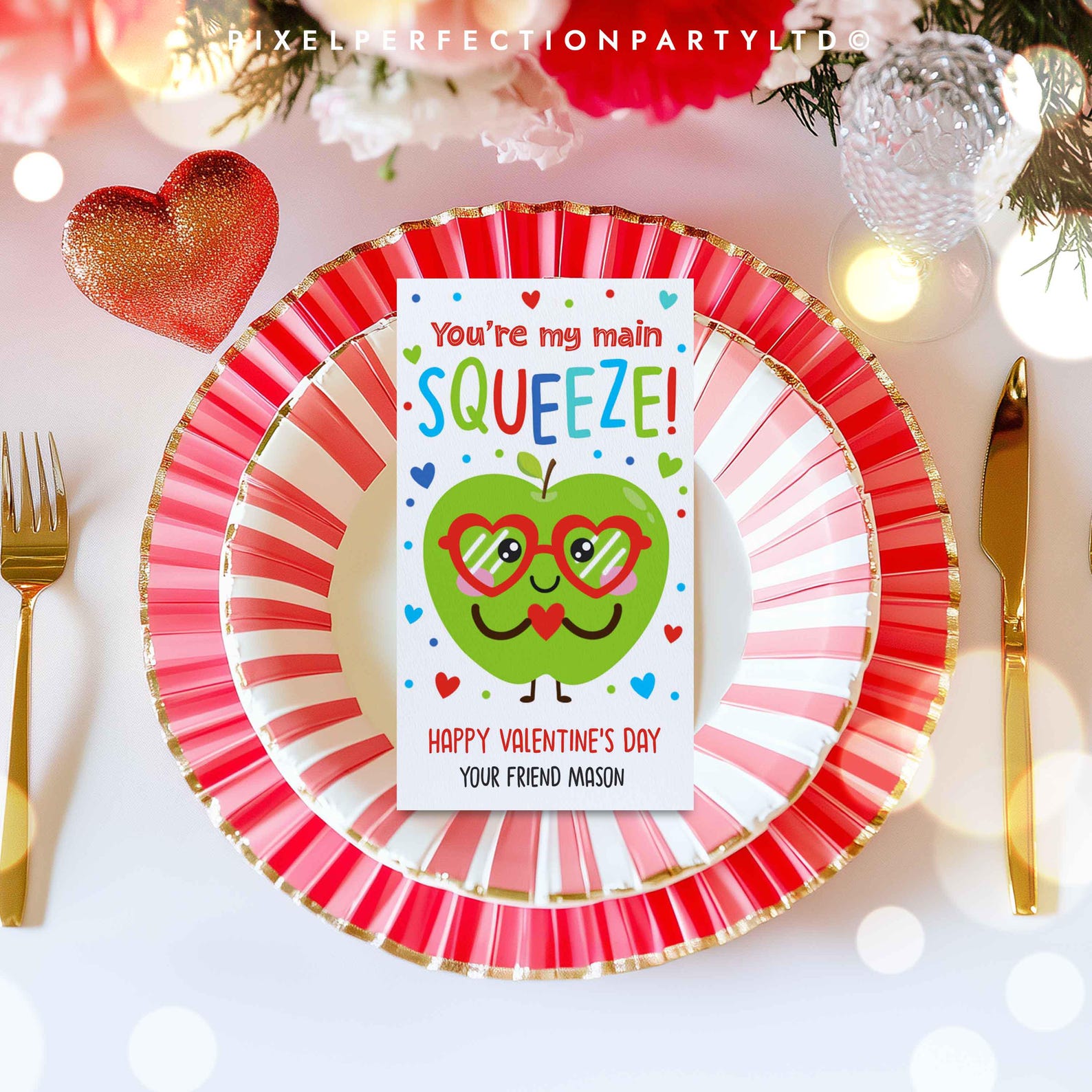 Editable Valentines Applesauce Gift Tag You're My Main Squeeze ...