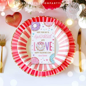 Editable Valentines Donut Gift Tag Valentines Sprinkled With Love Donut ...