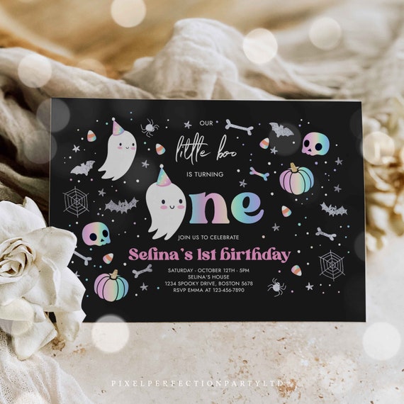 Editable Our Little Boo Birthday Party Invitation Halloween - Etsy
