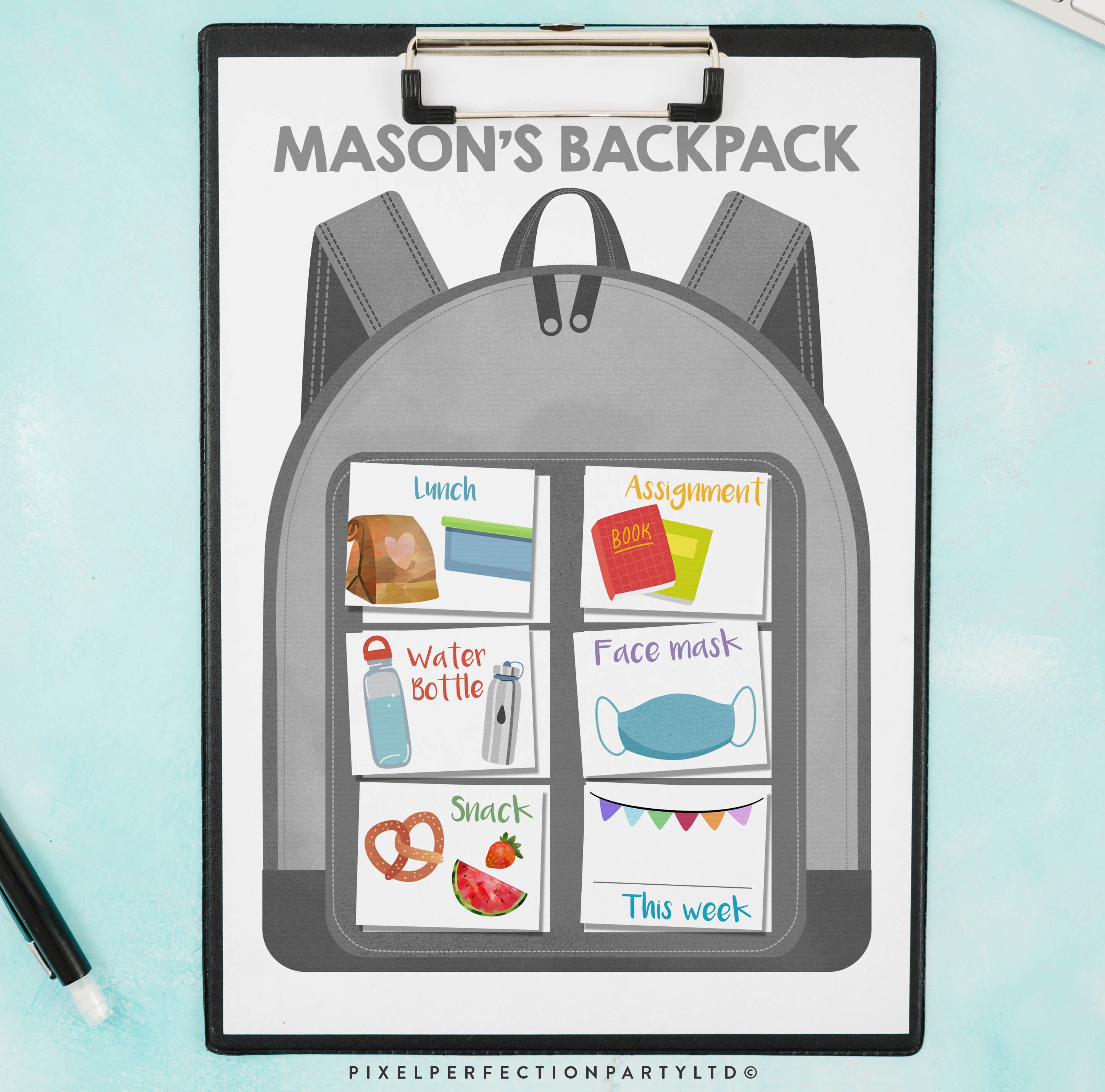 Editable Kids Visual Routine Chart Visual Backpack Checklist | Etsy